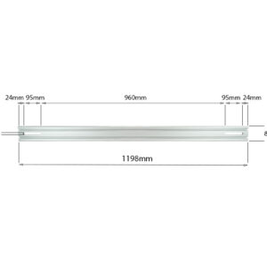 VW T5/T6 SWB/LWB - 1200mm Fork Mount Rail Twin T-Slot - Fits Cargo Hoop Mount Holes Tailgate ...