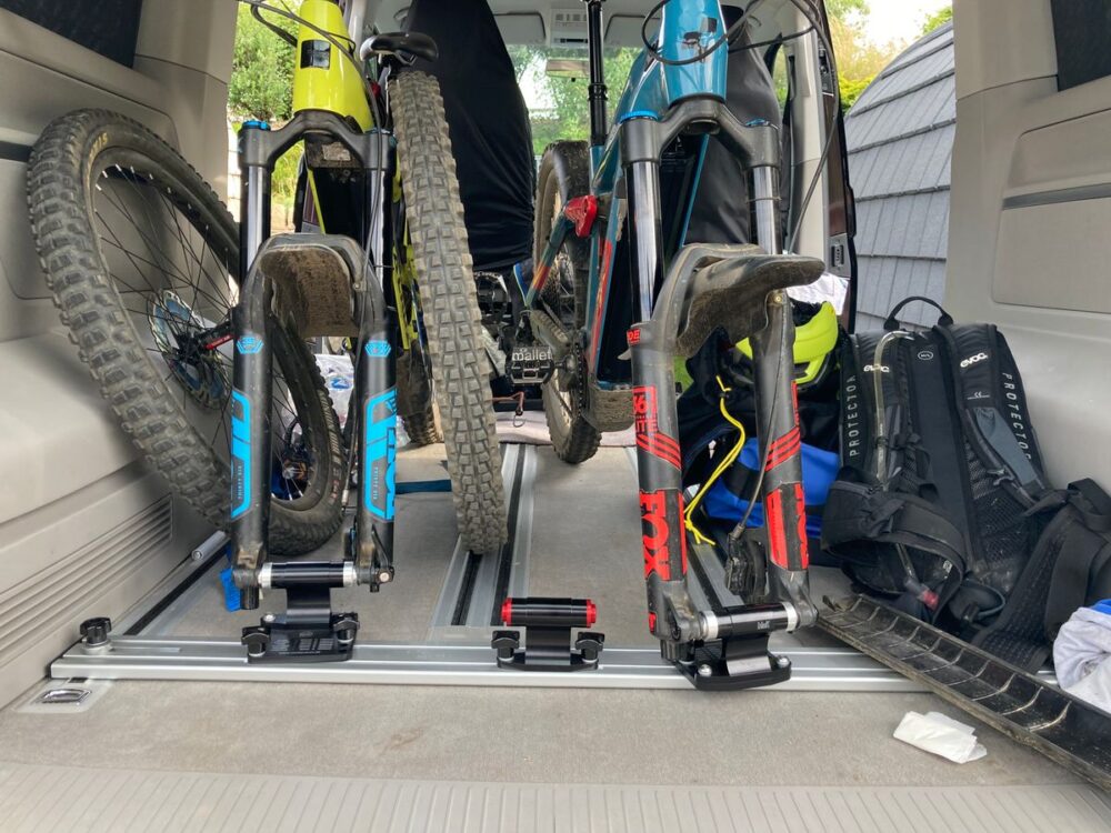 VW T5/T6 SWB/LWB Caravelle/ California Beach - 1200mm Fork Mount Rail Twin T-Slot - Fits Factory ...